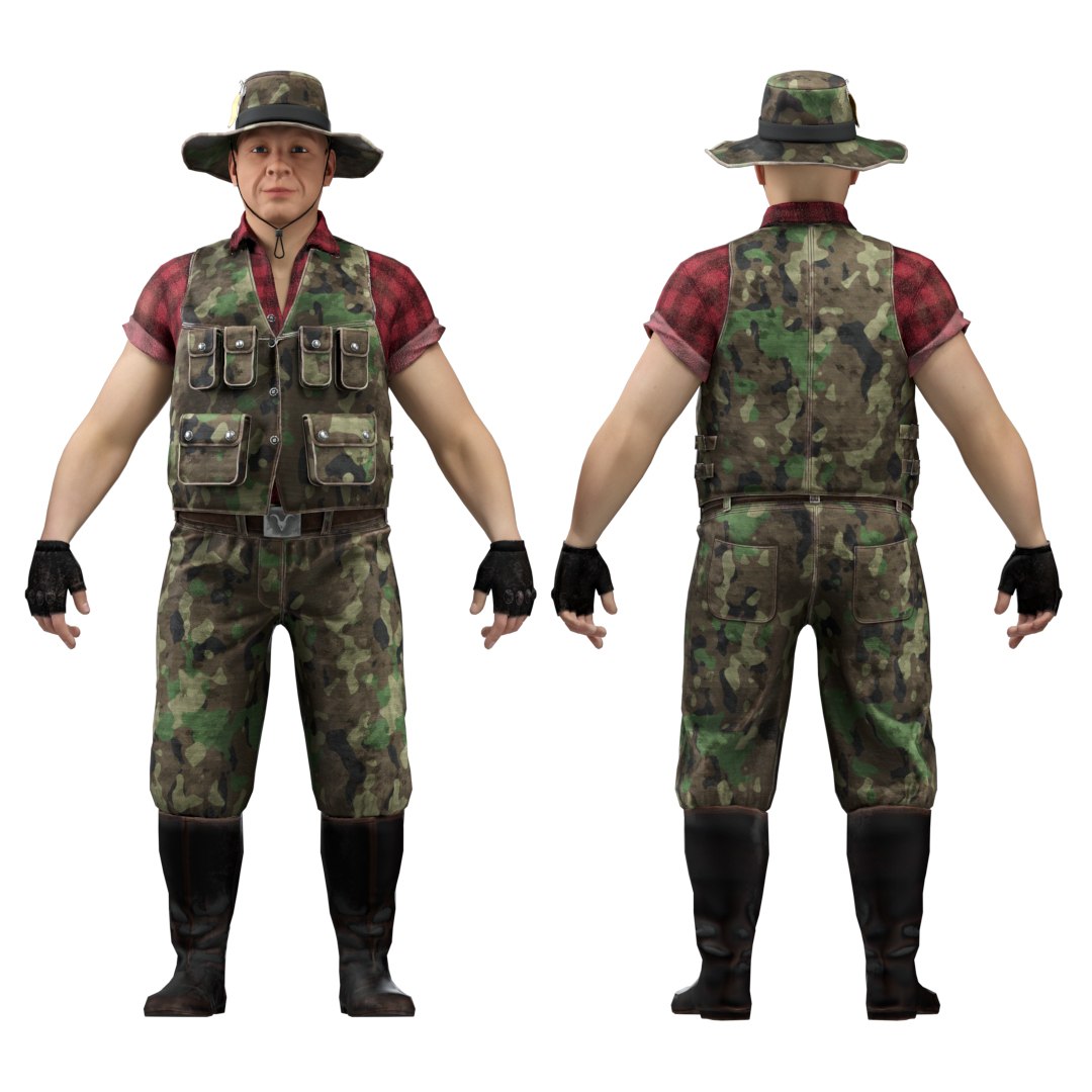 Hunter Fisher Man 3D Model - TurboSquid 1713273