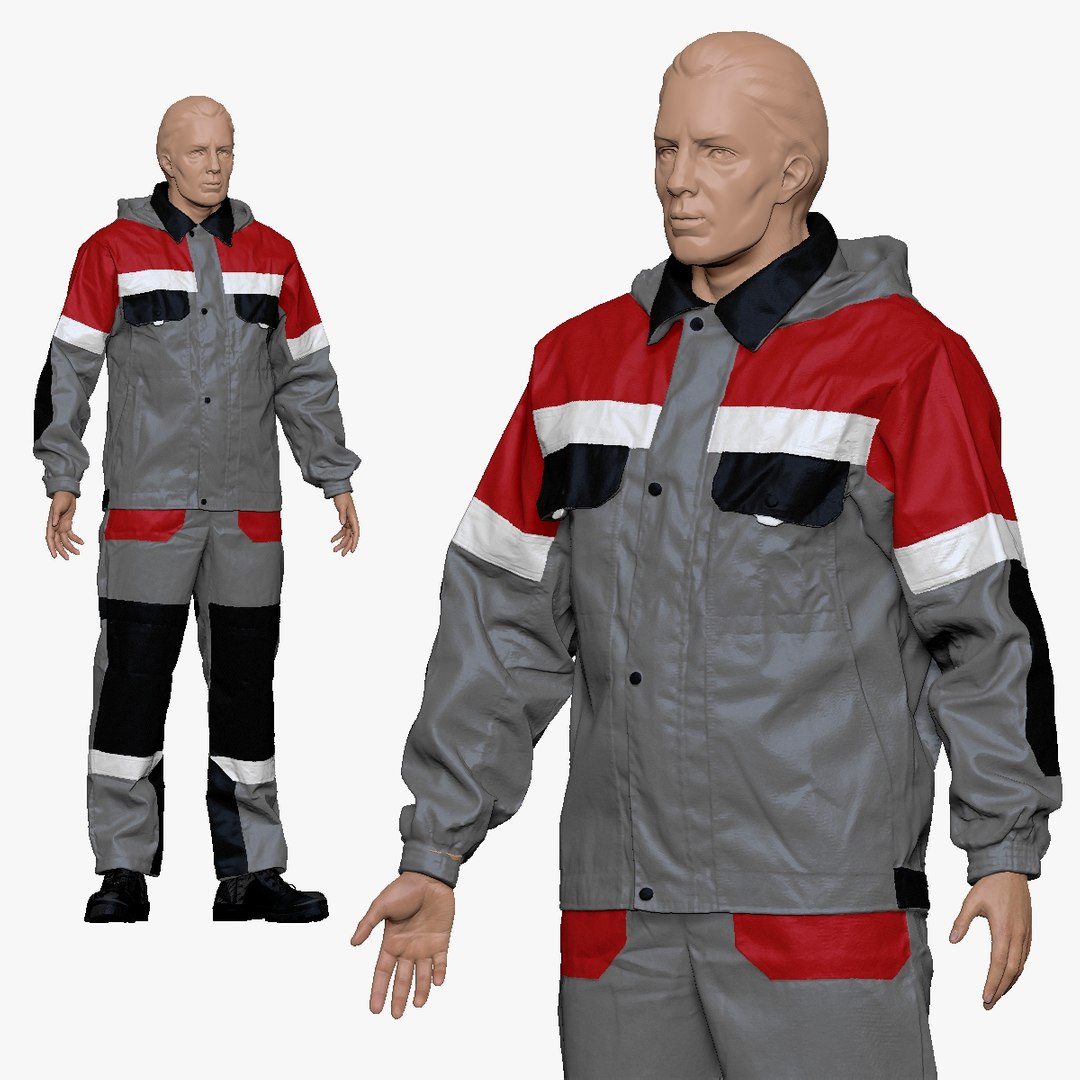 3D 001156 engineering suit light gray - TurboSquid 1734479