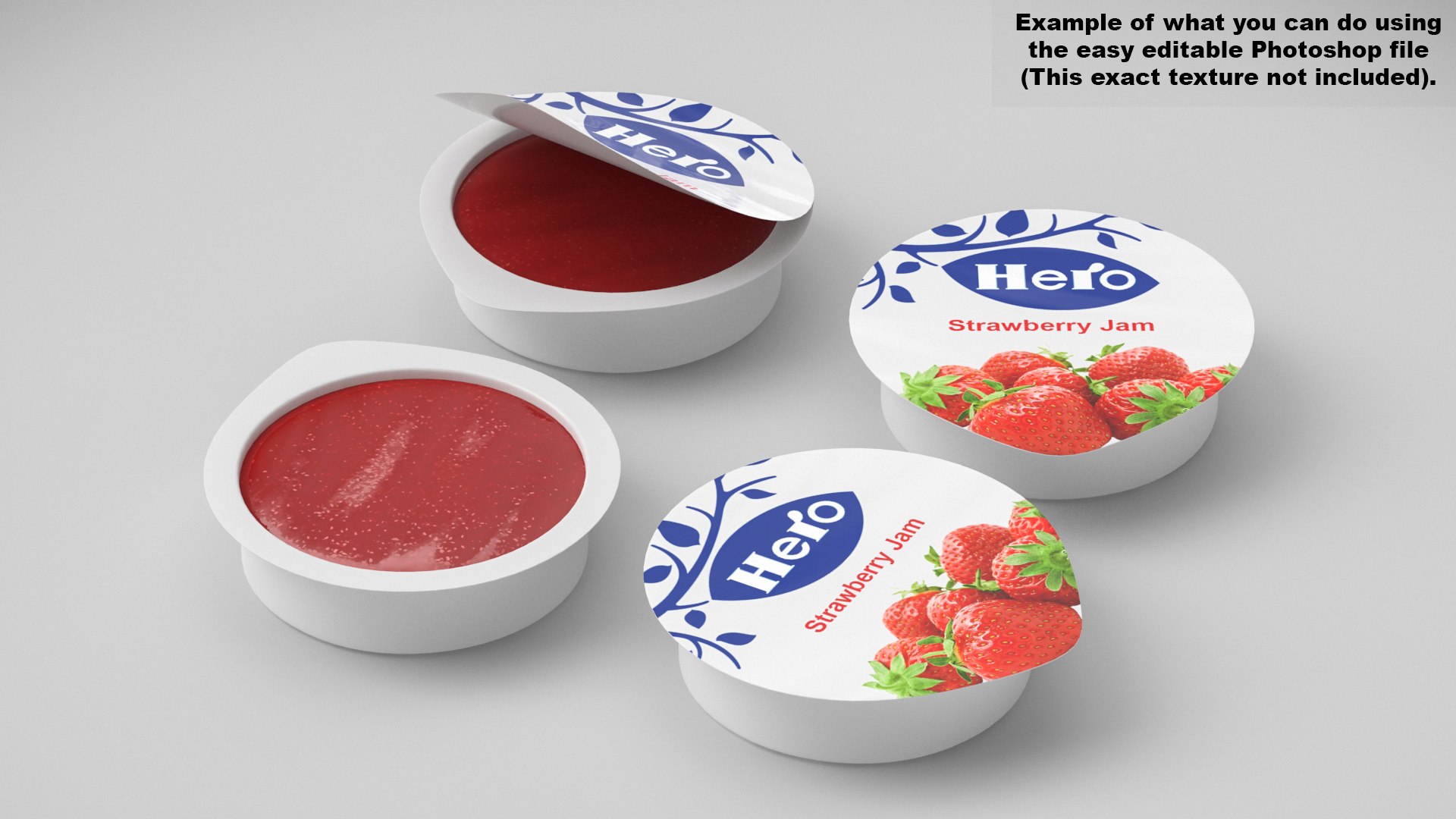 3D Jam Mini Portions Editable Model - TurboSquid 1663327