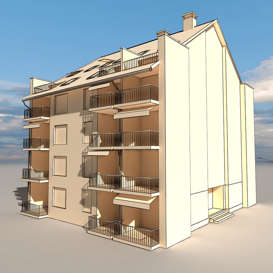 3d City Block Building 03