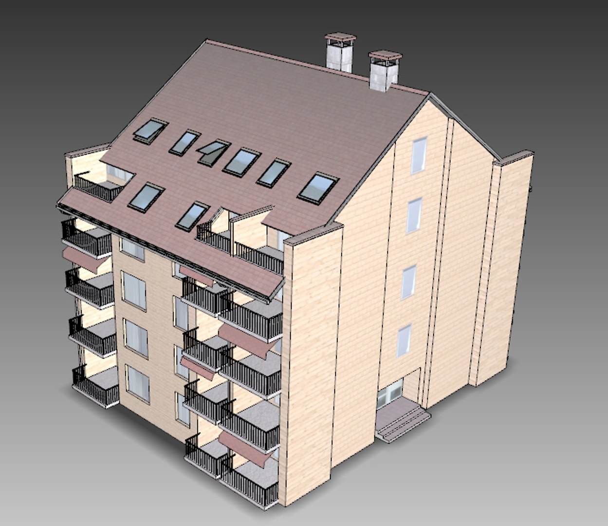 3d City Block Building 03