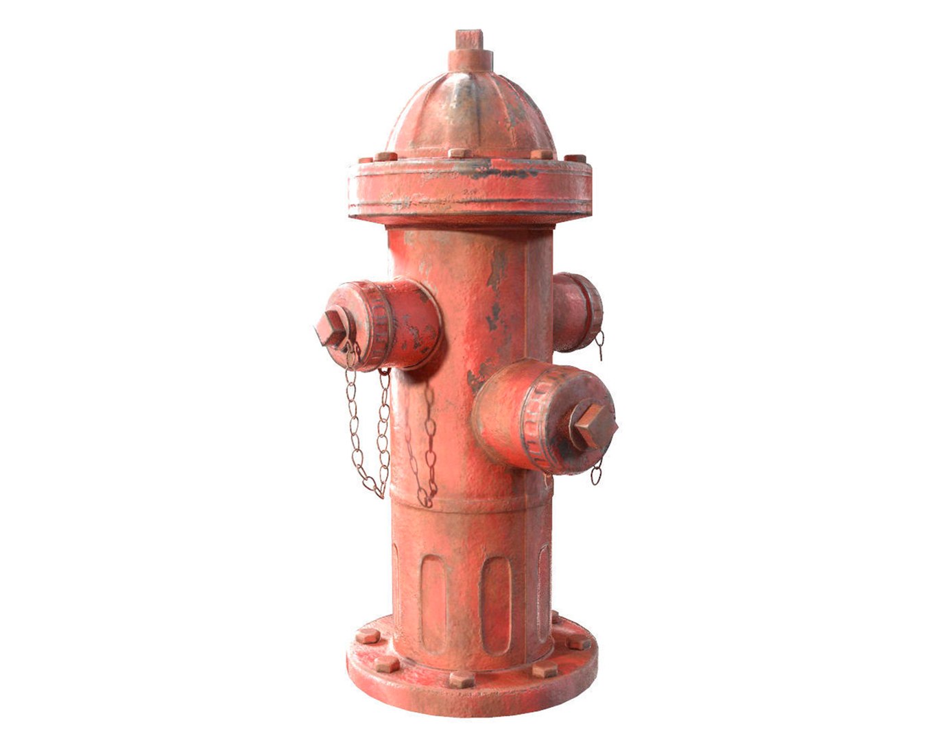 3D Model Red Painted Old Vintage Fire Hydrant Da1 - TurboSquid 1964976