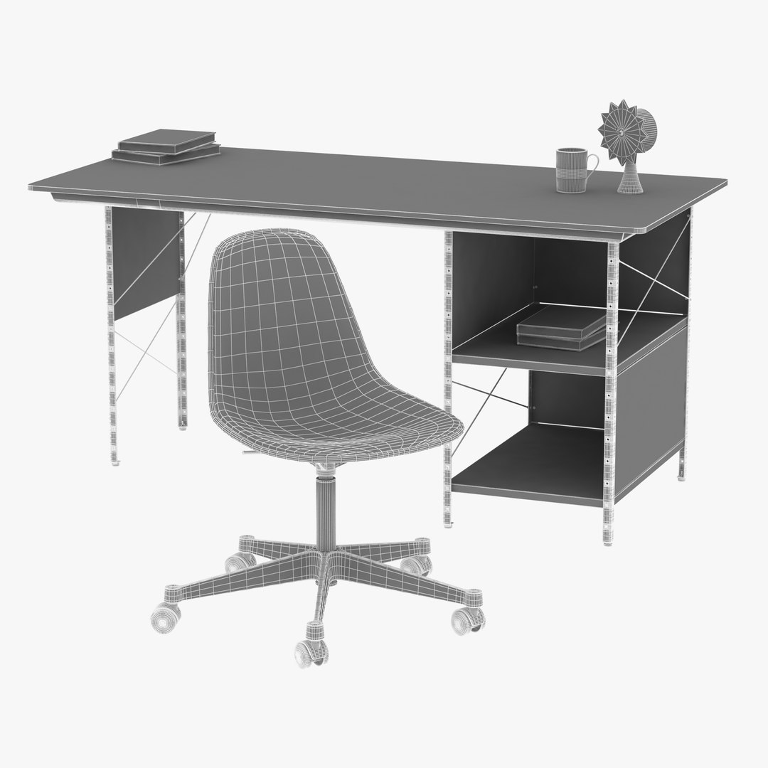 Unit Eames Desk Edu 3D Model - TurboSquid 1328927