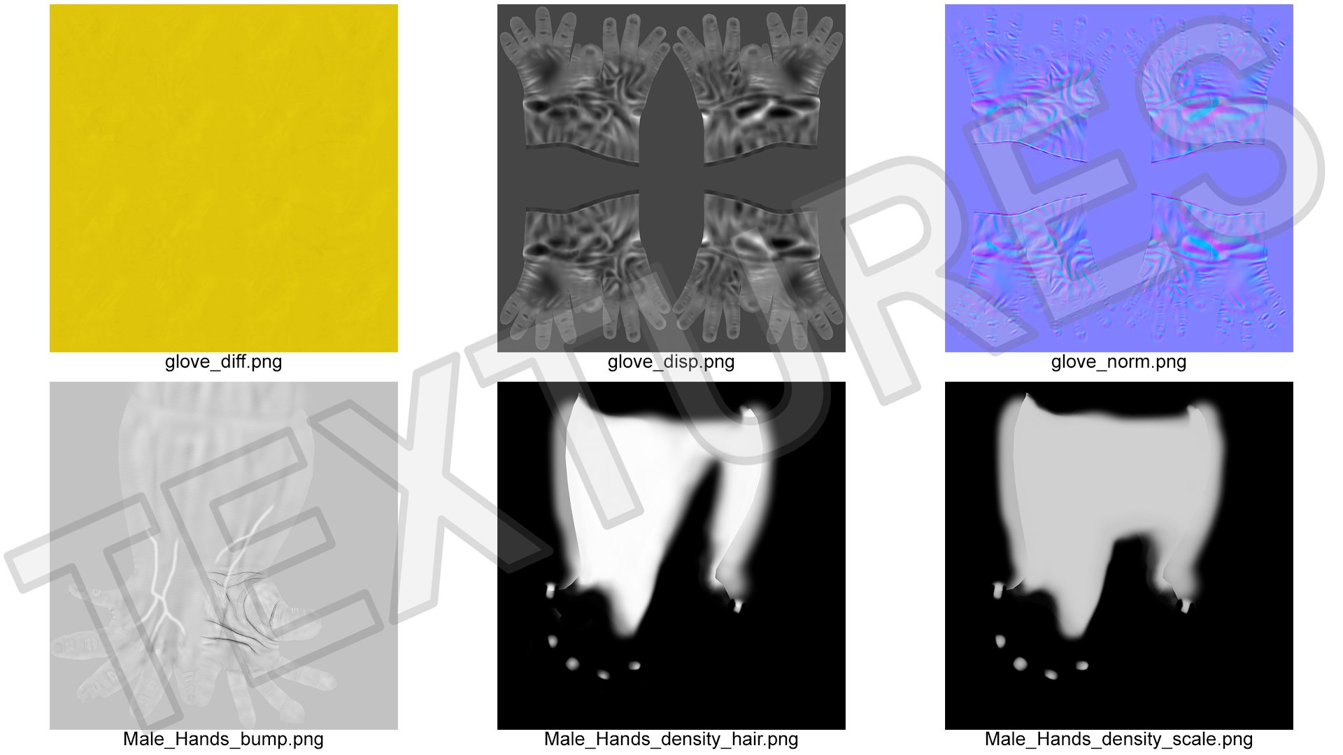 3D Model Hands In Yellow Rubber Gloves Rigged - TurboSquid 2347610