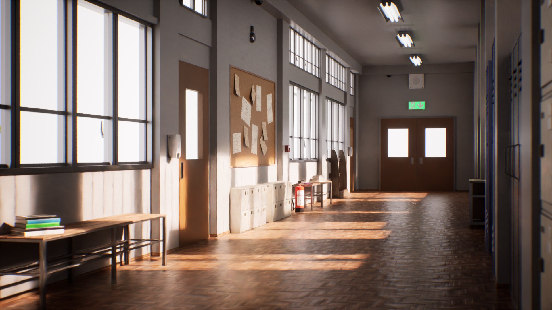 3D School Hallway 27 Assets - TurboSquid 2114838