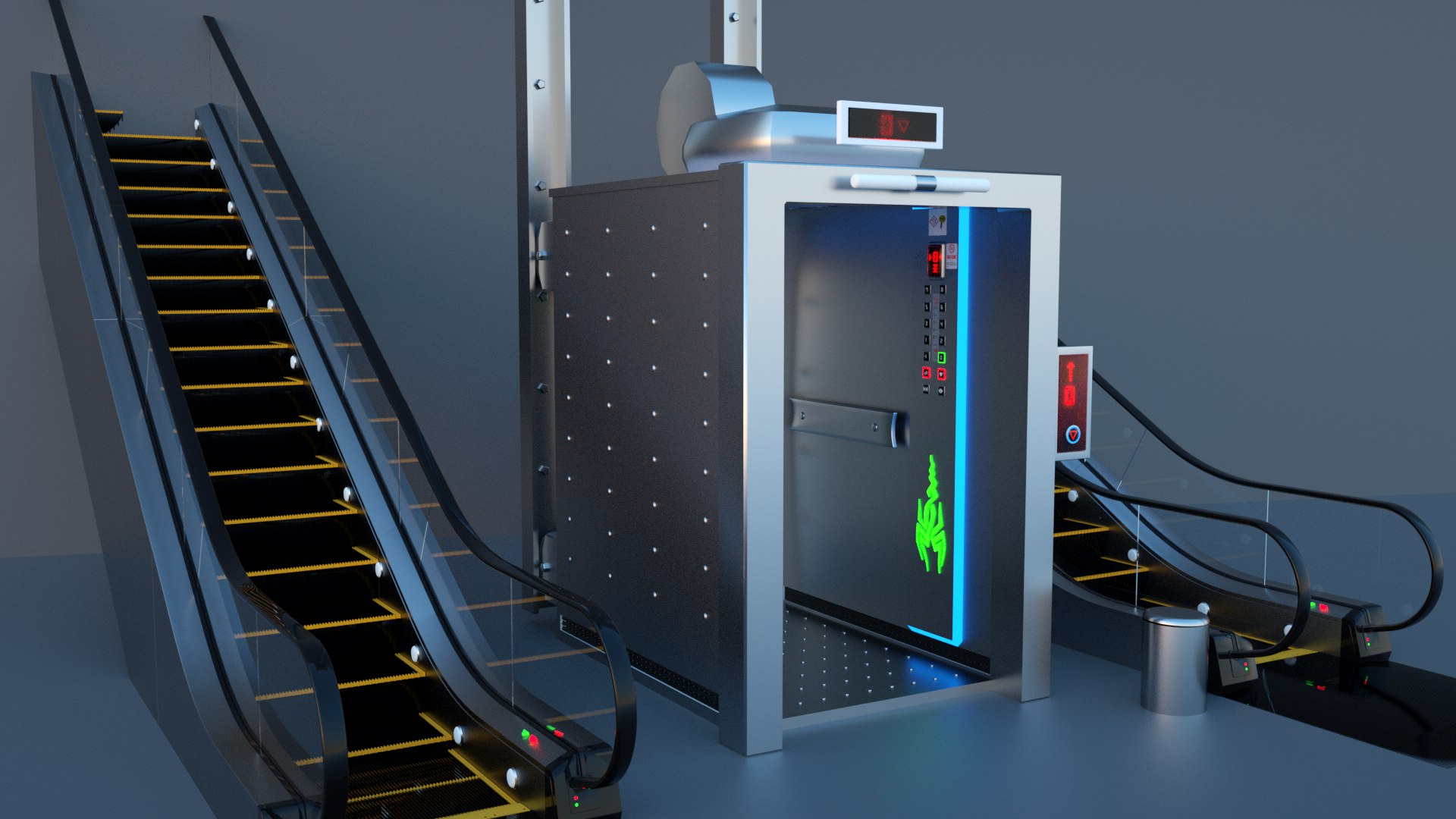3D Movable Elevator 3D Model - TurboSquid 2059693