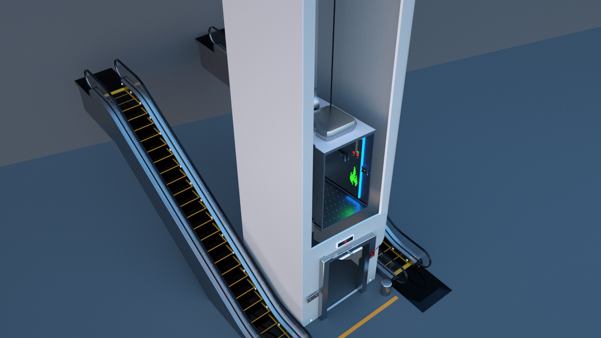 3D Movable Elevator 3D Model - TurboSquid 2059693
