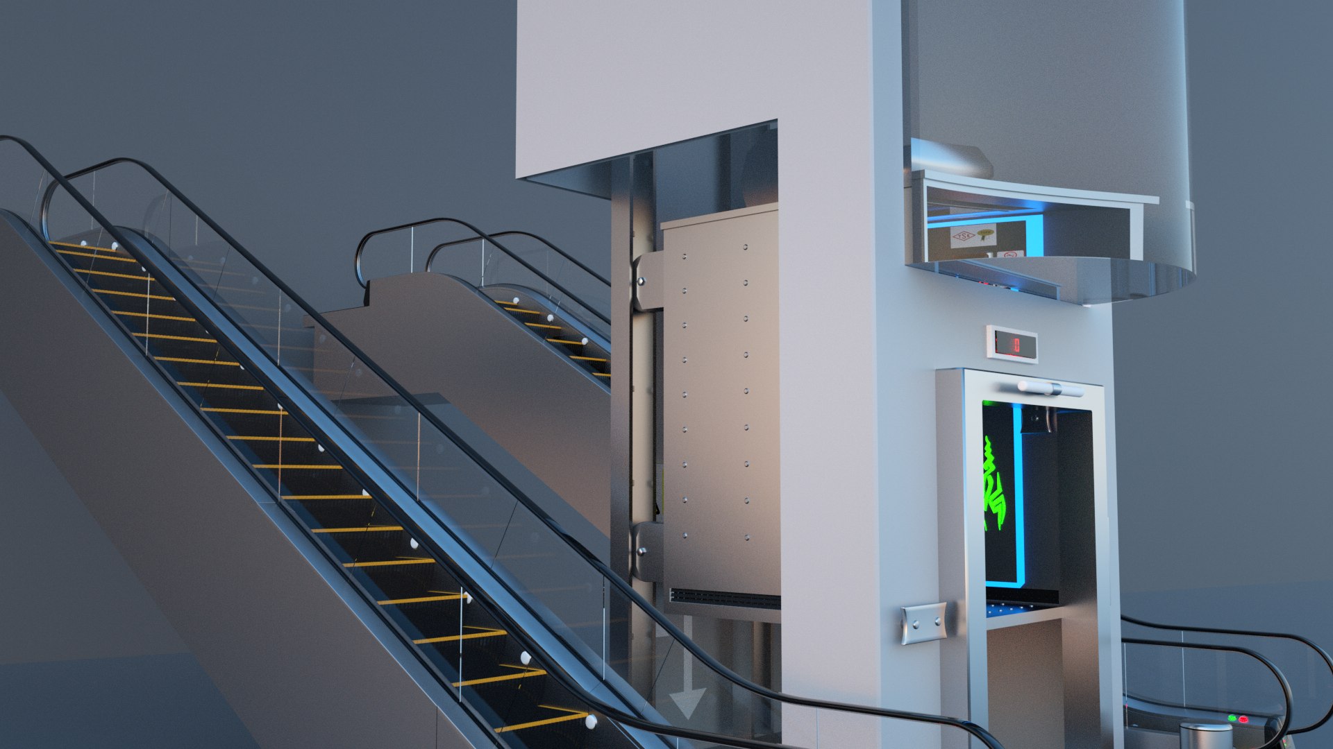 3D Movable Elevator 3D Model - TurboSquid 2059693