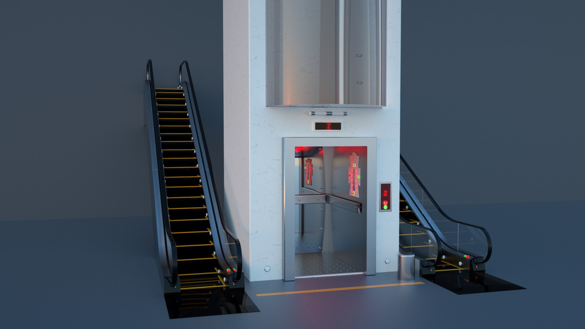 3D Movable Elevator 3D Model - TurboSquid 2059693