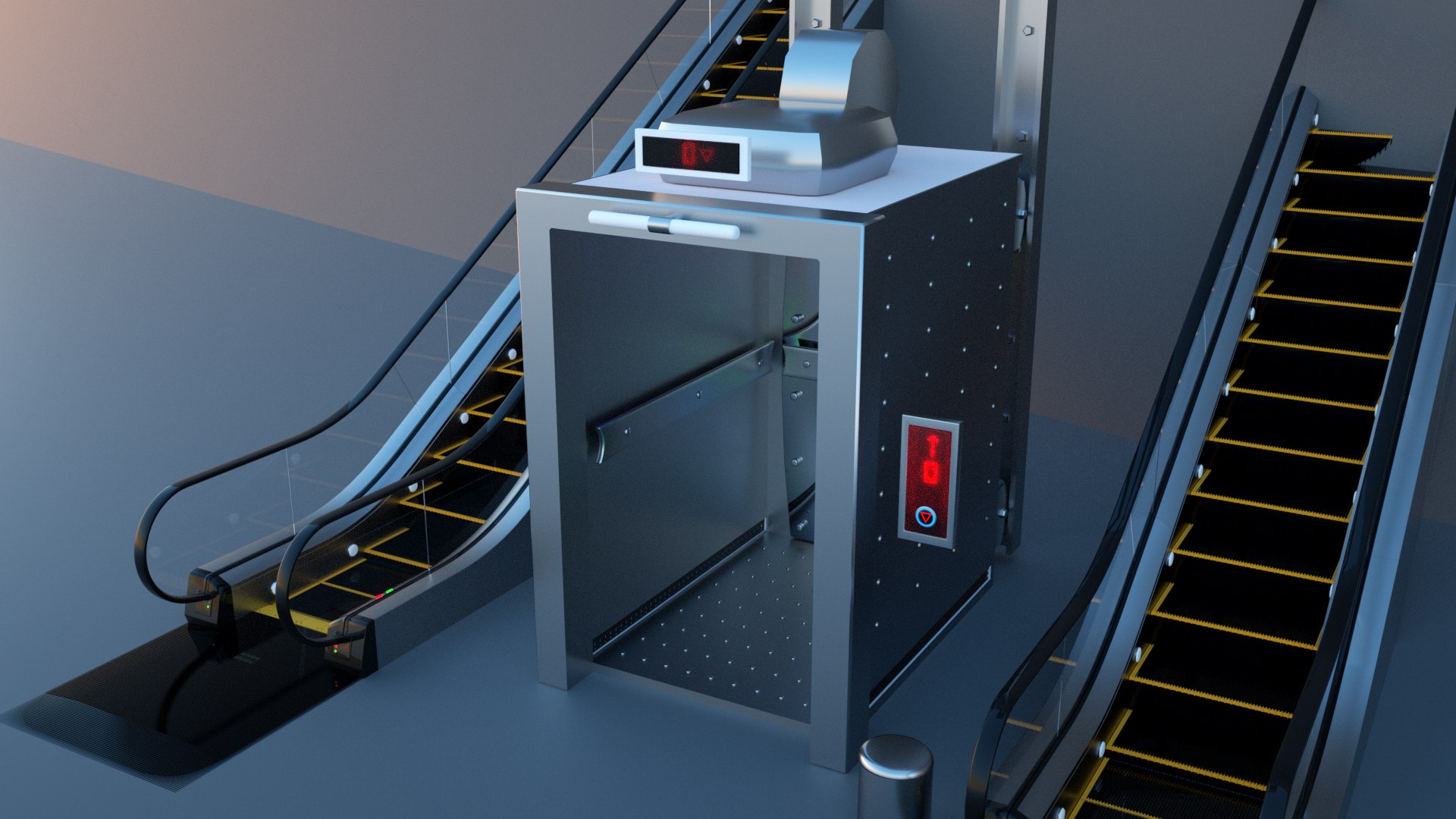 3D Movable Elevator 3D Model - TurboSquid 2059693