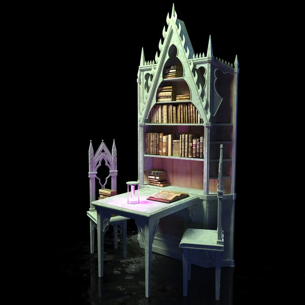 library table medieval 3d model