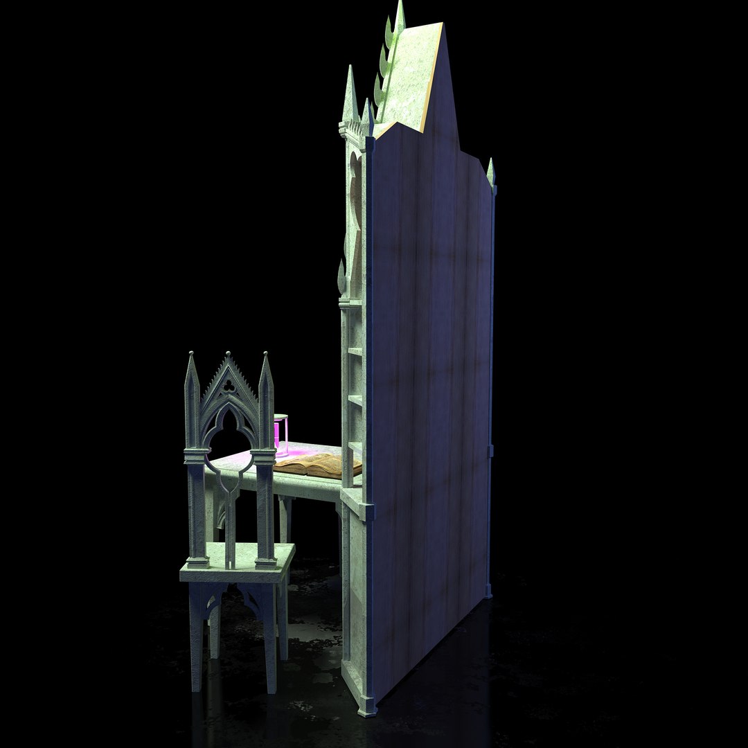 library table medieval 3d model
