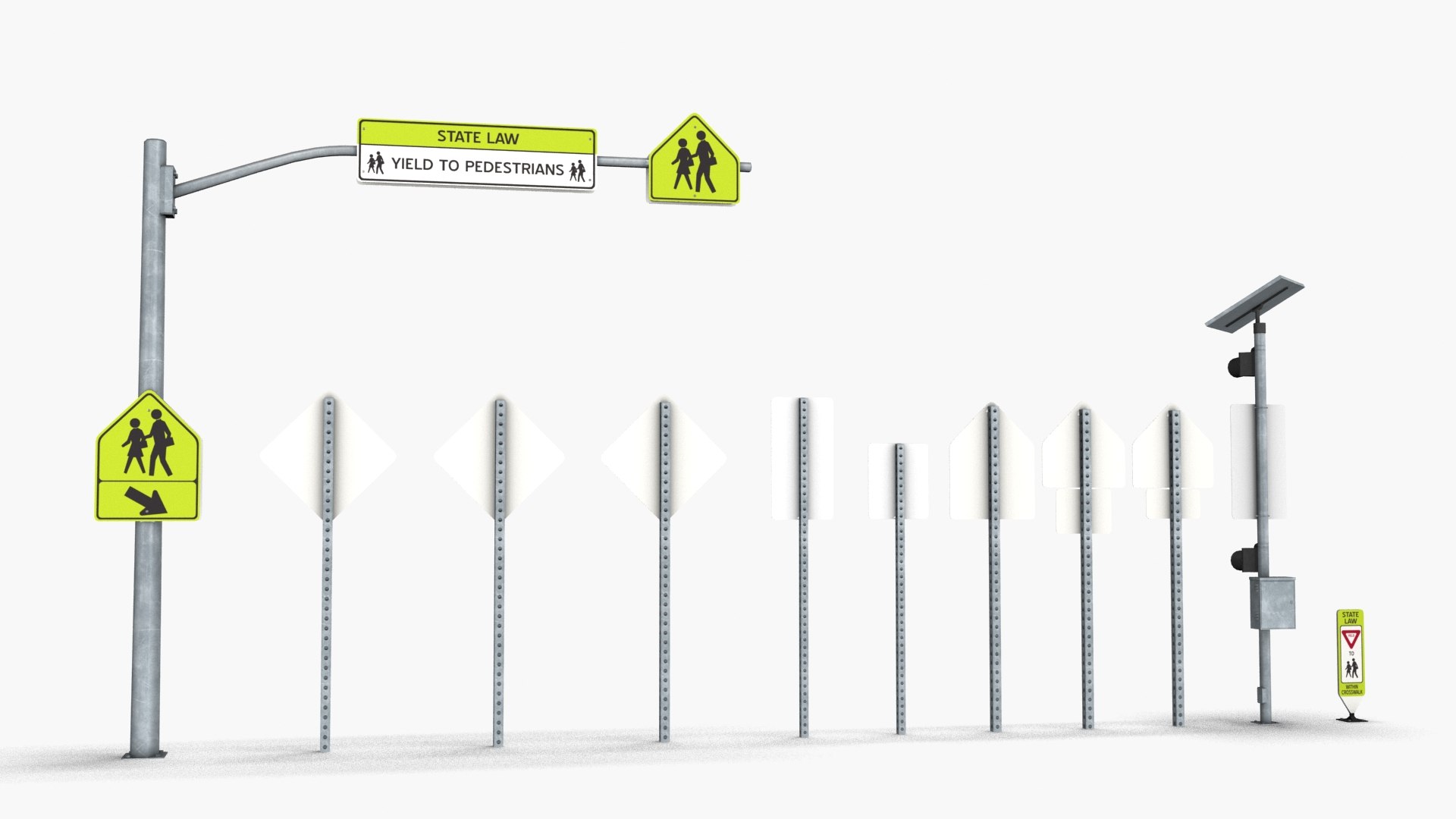 Signs School Zone 3D Model - TurboSquid 2239493