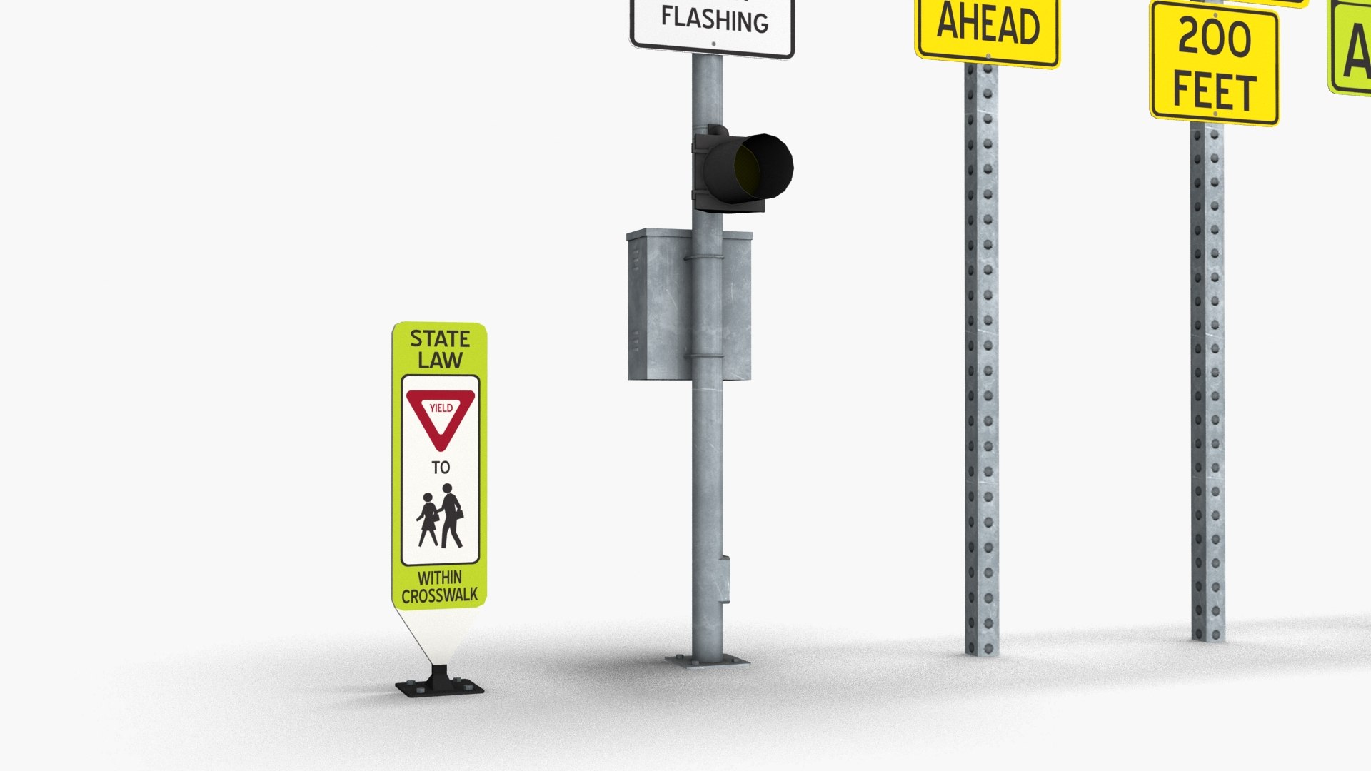 Signs School Zone 3D Model - TurboSquid 2239493