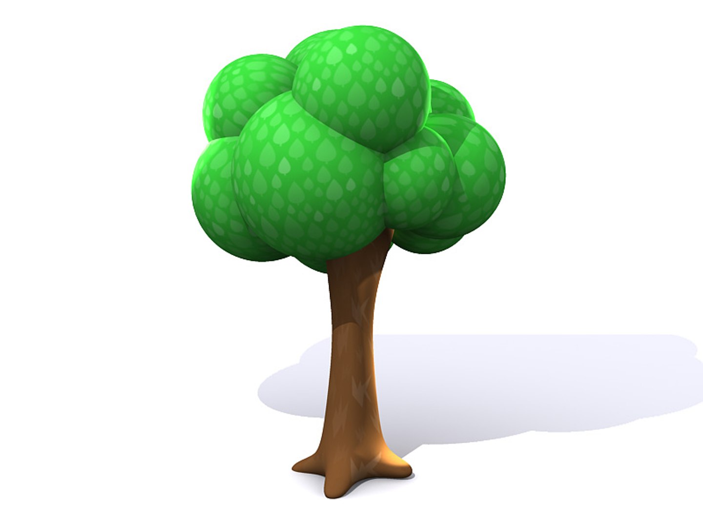 Simple Cartoon Tree 3d Model