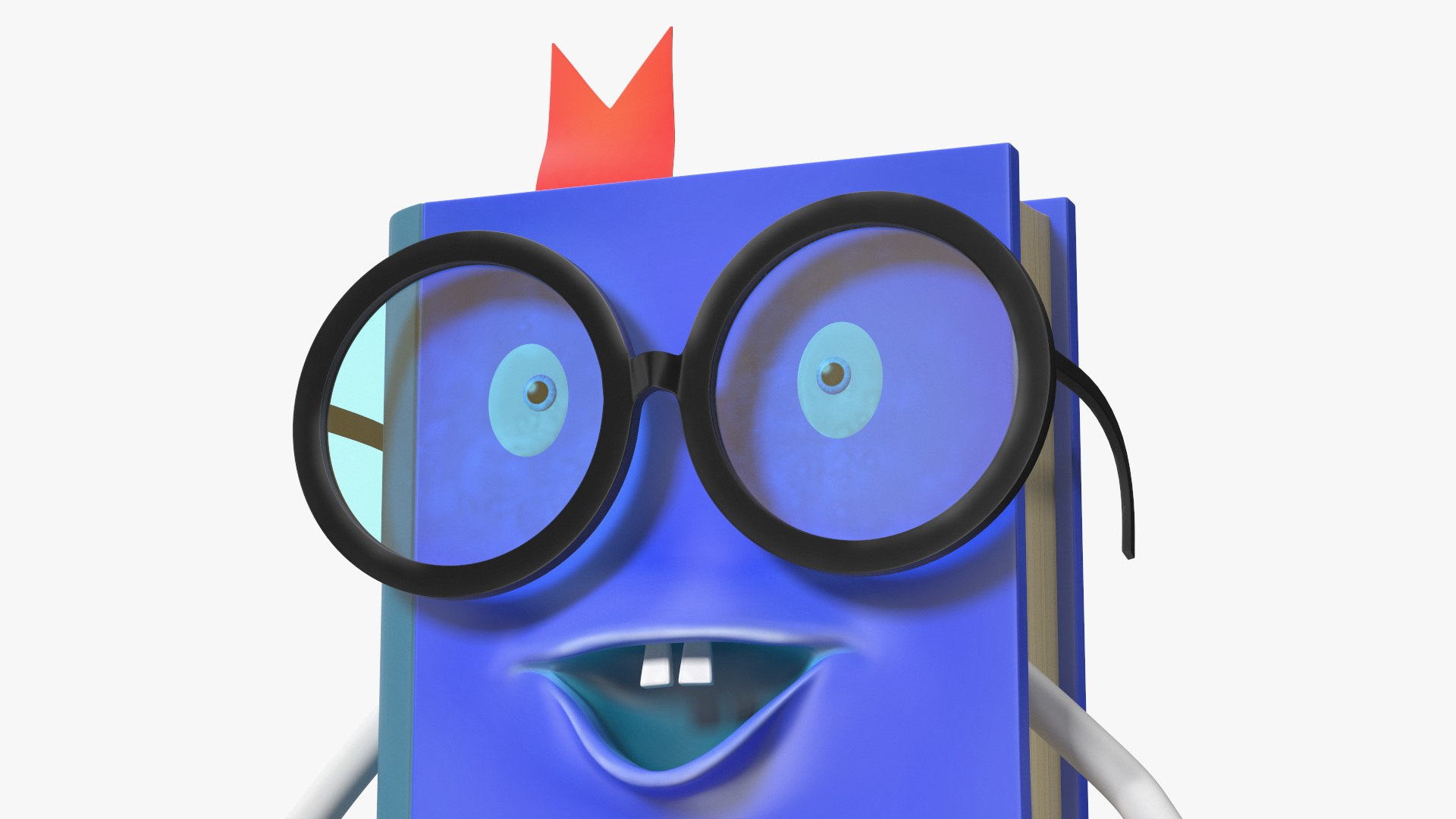 Cartoon Blue Book Character Standing Pose 3D - TurboSquid 2128245