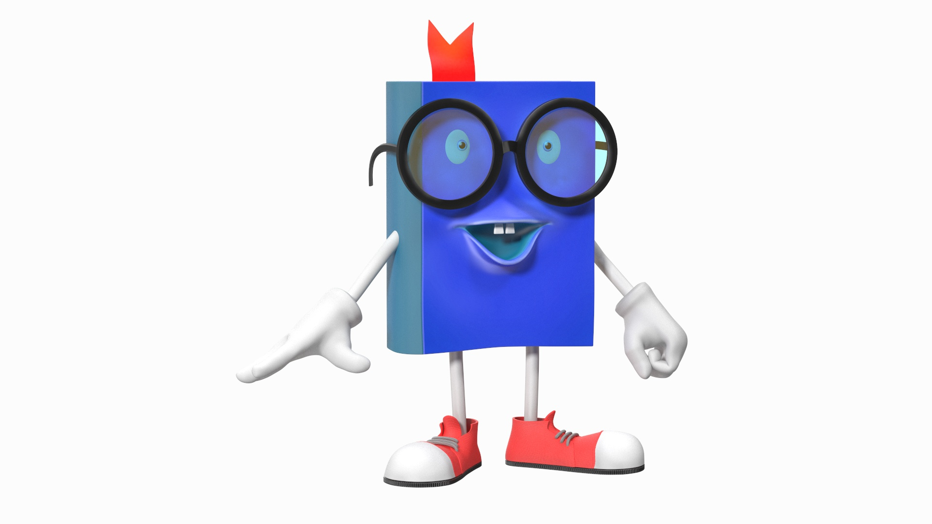 Cartoon Blue Book Character Standing Pose 3D - TurboSquid 2128245