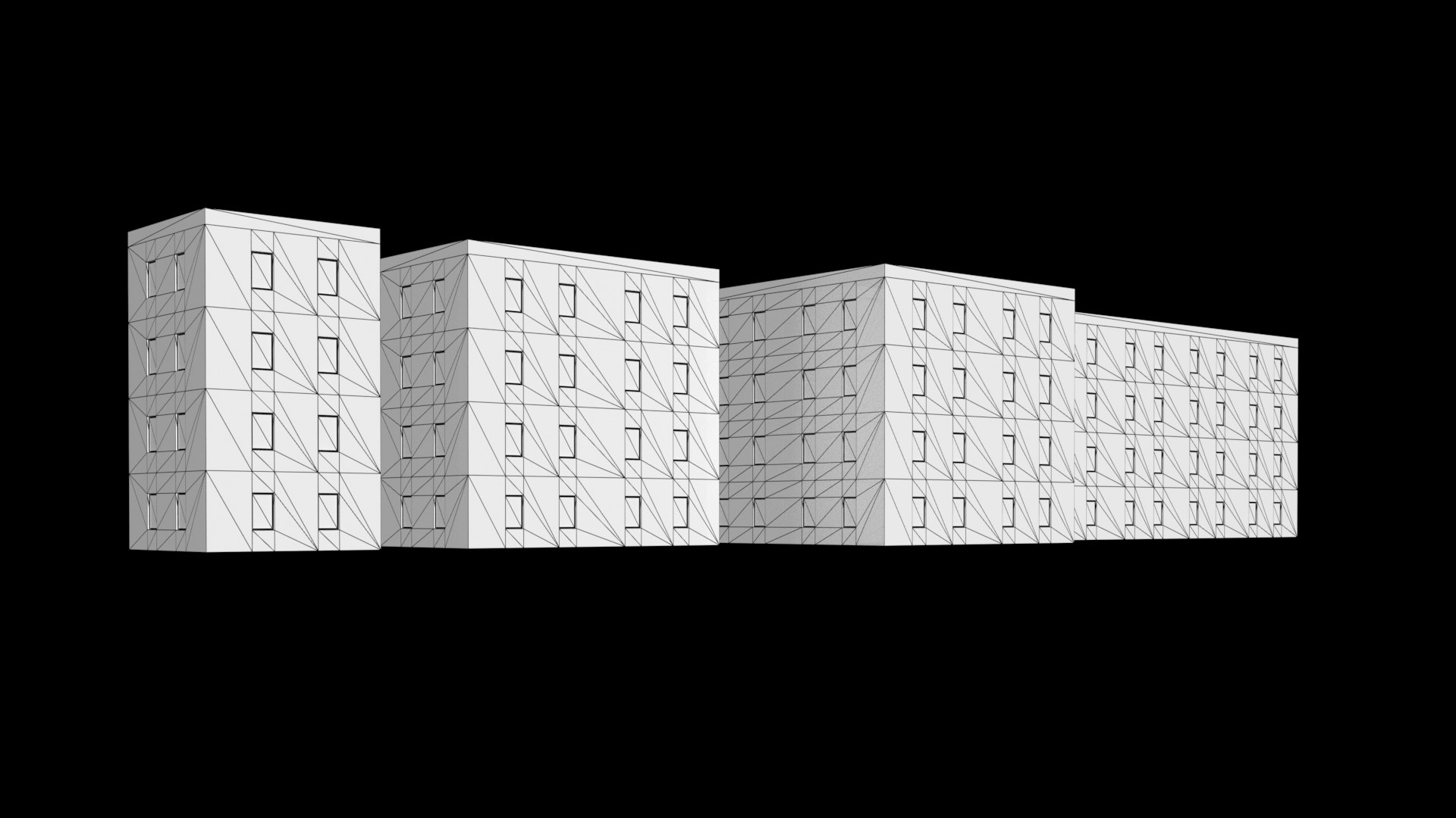 4types Simple Building S Size 3D Model - TurboSquid 1848257