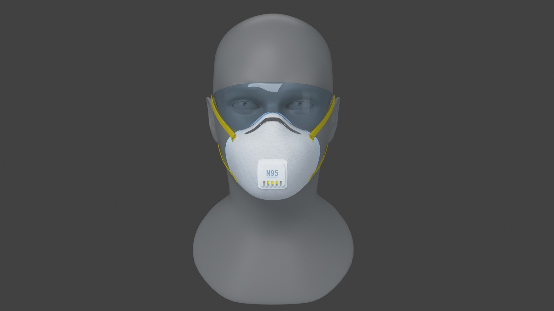 3D N95 Respirators Masks Face - TurboSquid 1530164
