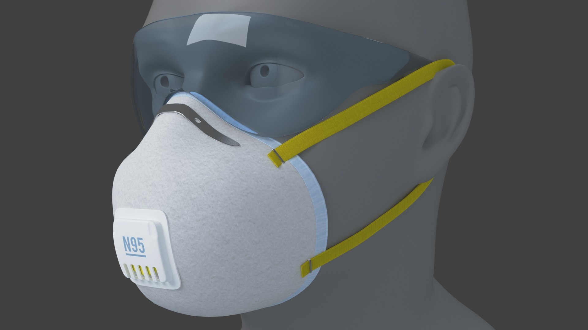 3D N95 Respirators Masks Face - TurboSquid 1530164
