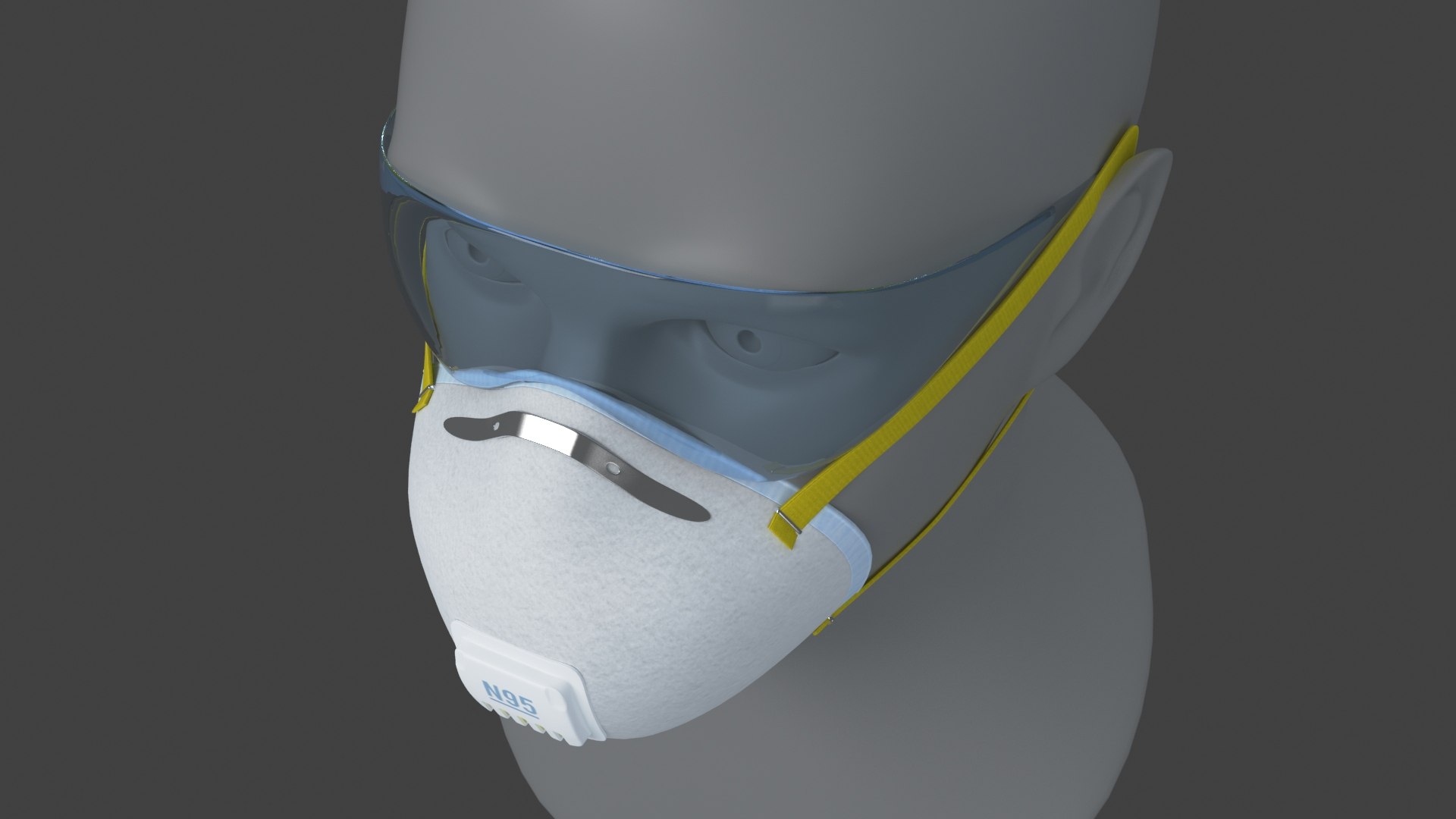 3D N95 Respirators Masks Face - TurboSquid 1530164