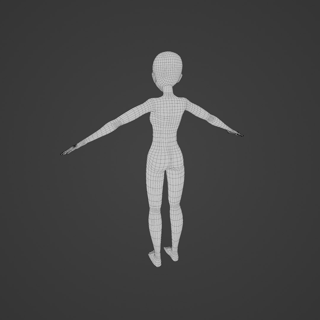 3D Anime Female Base Model Model - TurboSquid 2161698