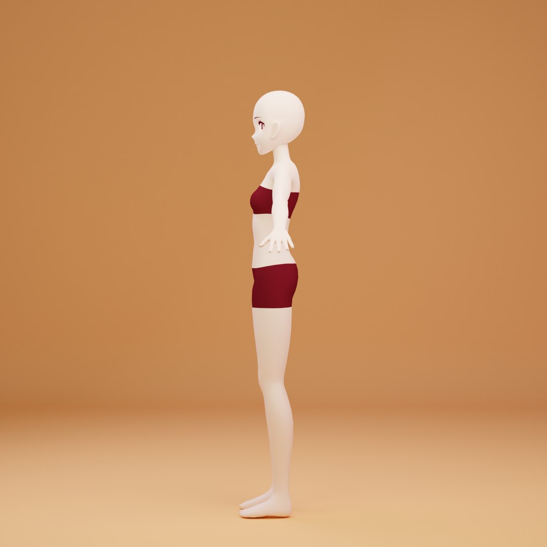 3D Anime Female Base Model Model - TurboSquid 2161698
