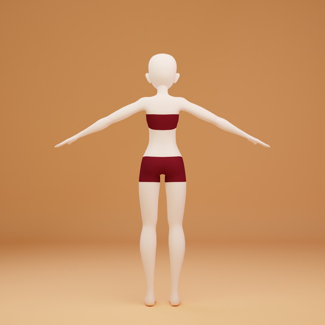 3D Anime Female Base Model Model - TurboSquid 2161698