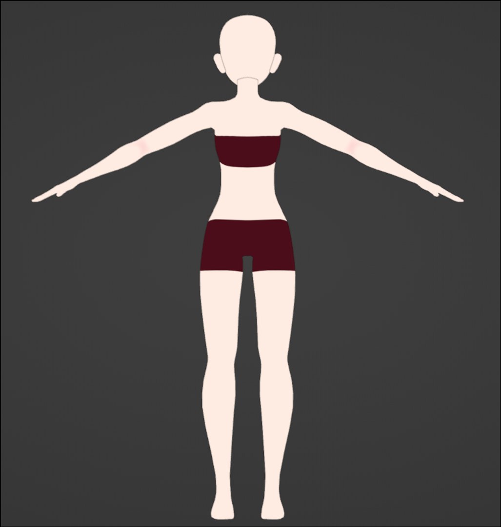 3D Anime Female Base Model model - TurboSquid 2161698