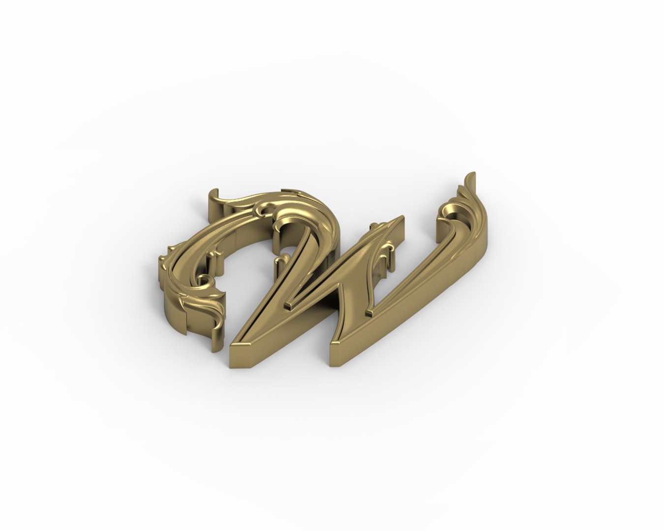 Letter W Floral 3D 3D Model - TurboSquid 2169518
