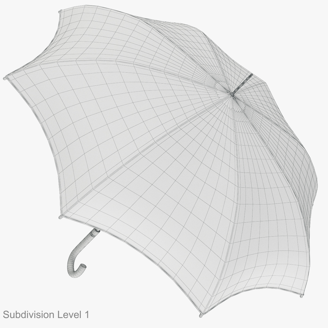 3d model umbrella classic open