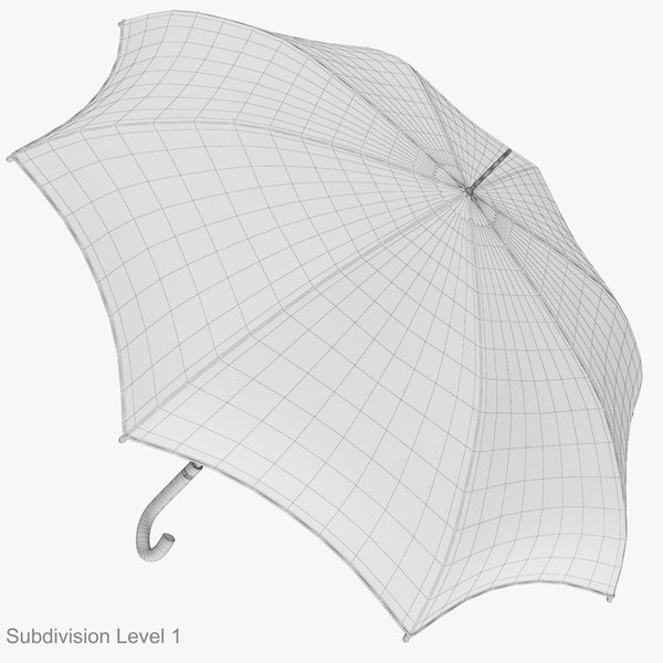 3d model umbrella classic open