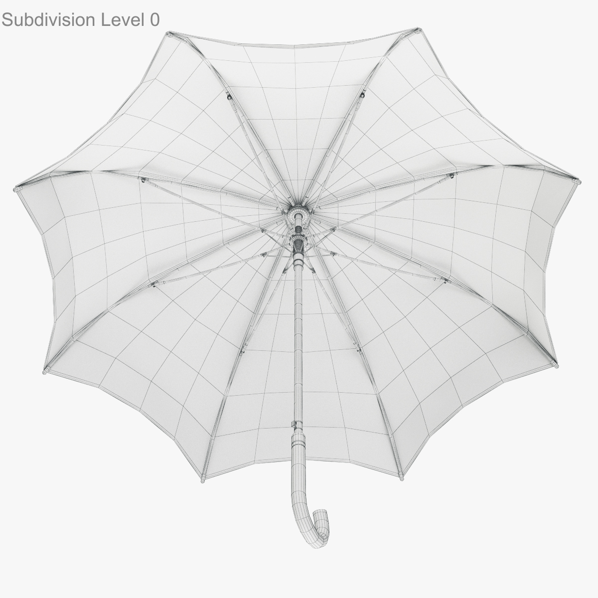 3d model umbrella classic open