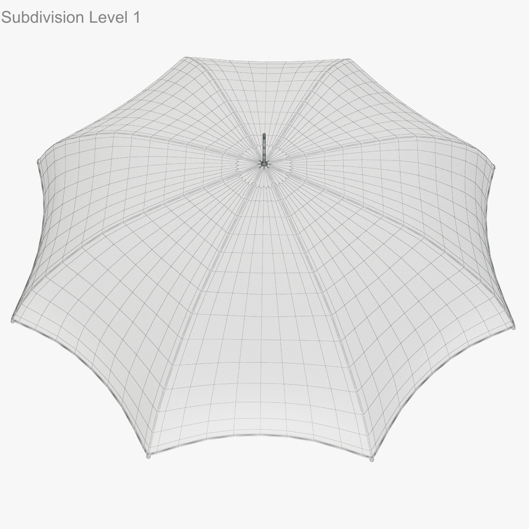 3d model umbrella classic open
