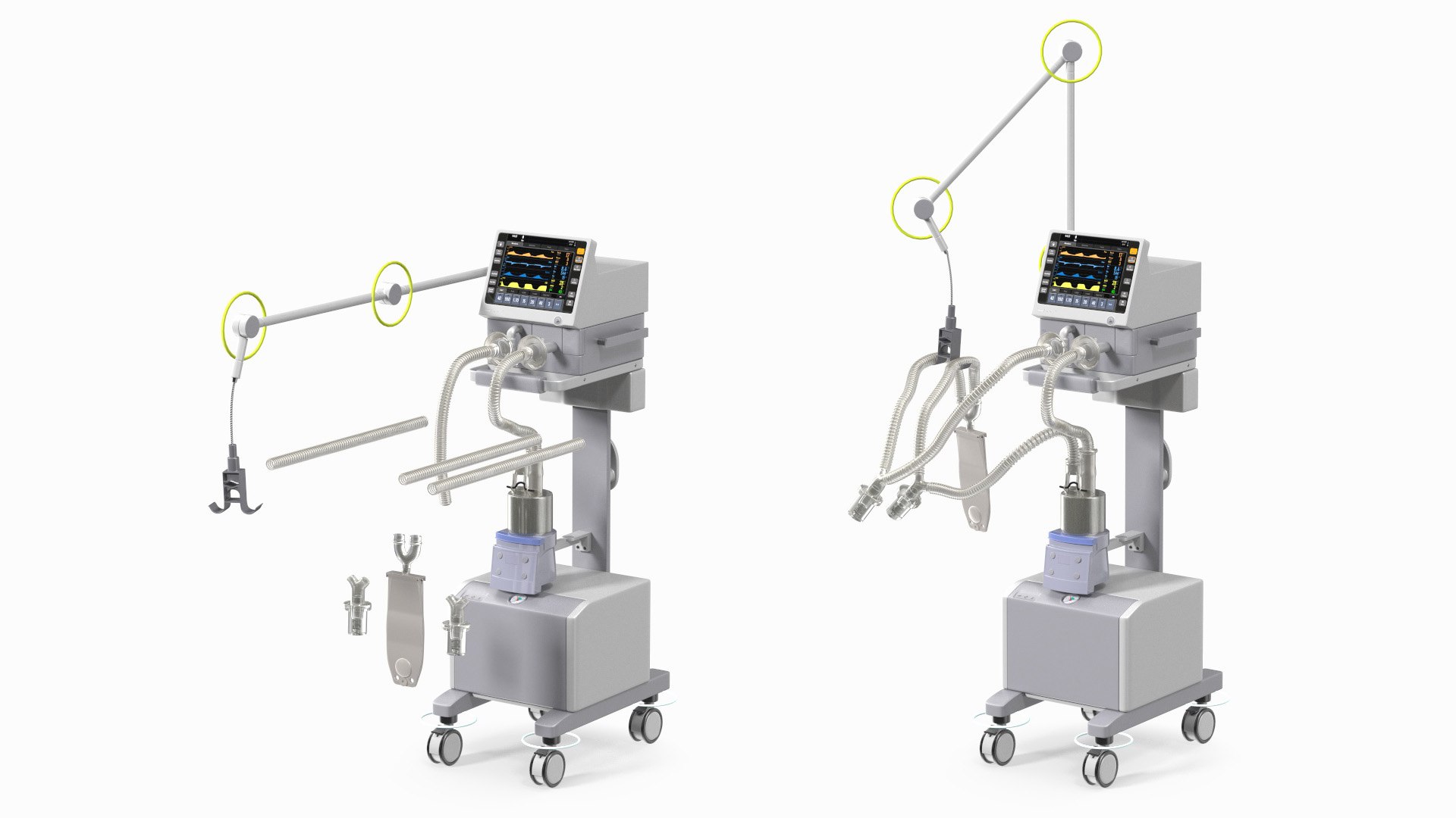 Medical Ventilator System Rigged 3D Model - TurboSquid 2180229