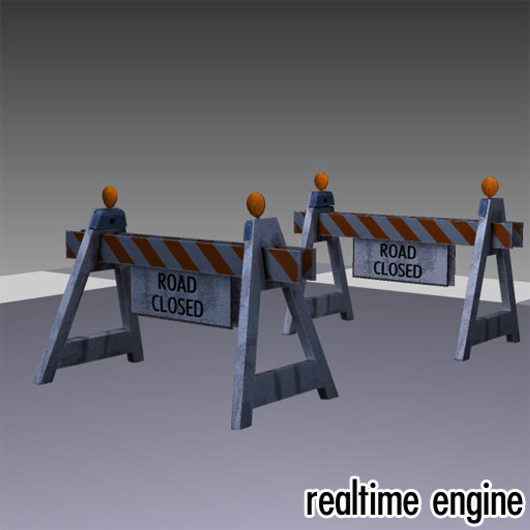 Traffic Barricade 3d Model