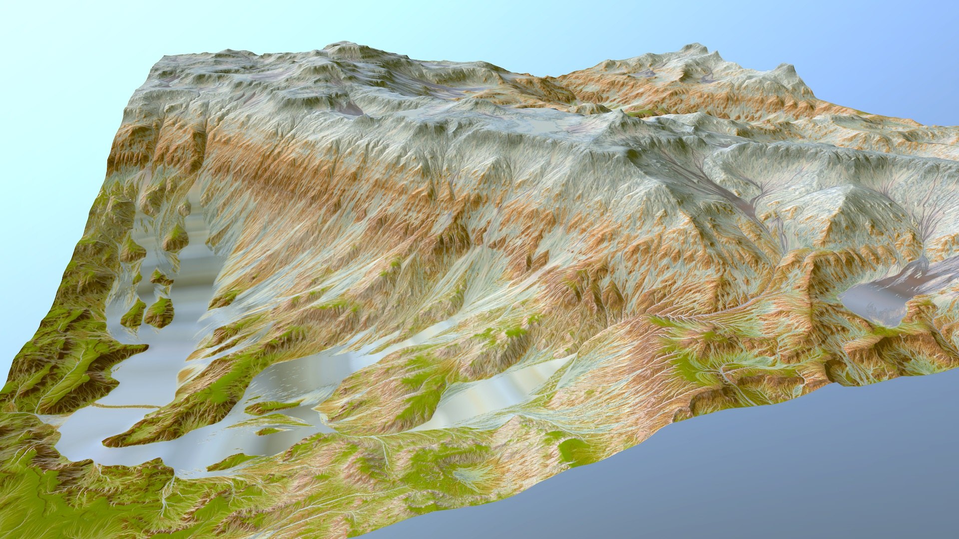 3d hills cliffs terrain model