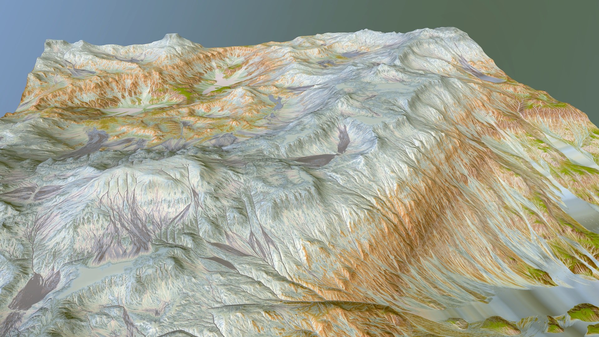 3d hills cliffs terrain model