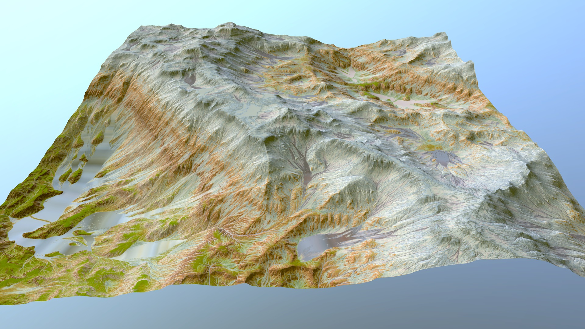 3d hills cliffs terrain model