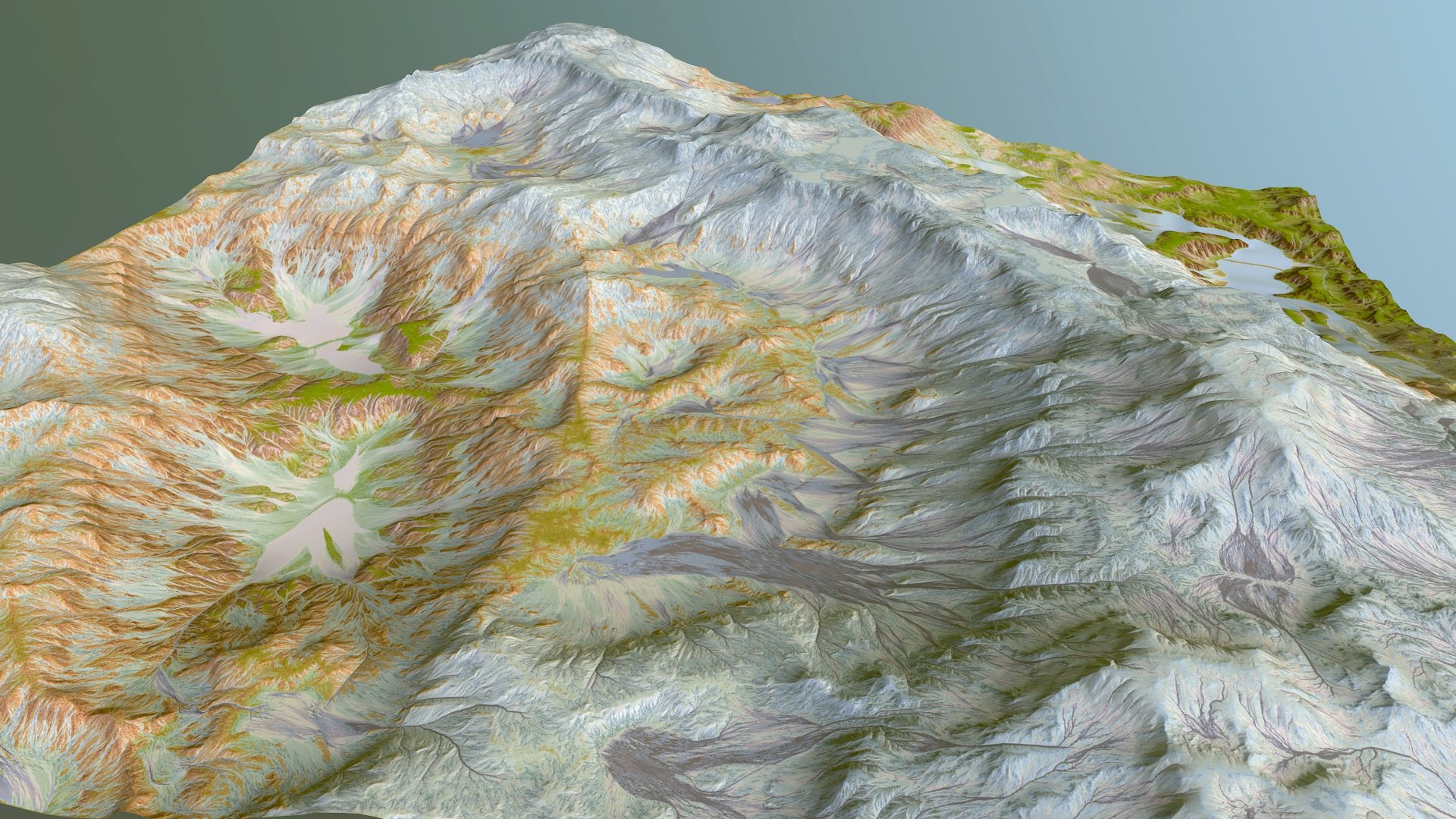 3d hills cliffs terrain model