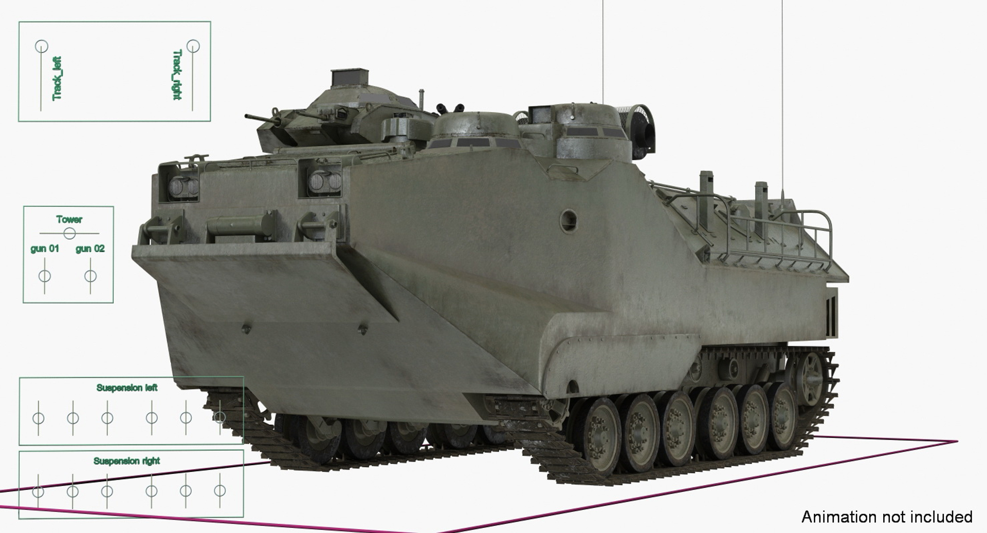 Assault Amphibious Vehicle Aav7 3D Model - TurboSquid 1159020