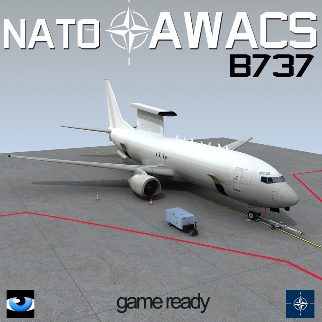 3d nato awacs b 737-7es model