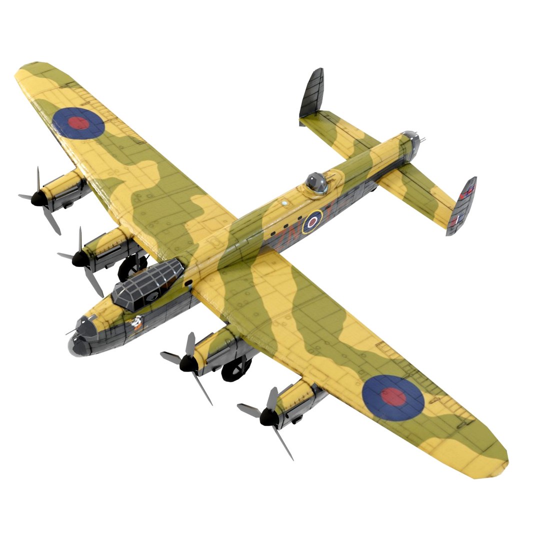 Avro Lancaster lowpoly WW2 bomber 3D model - TurboSquid 1906487