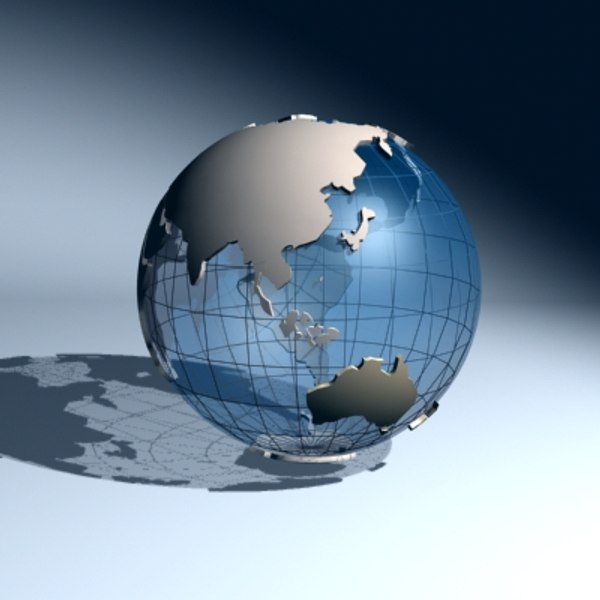 earth planet continents 3d model