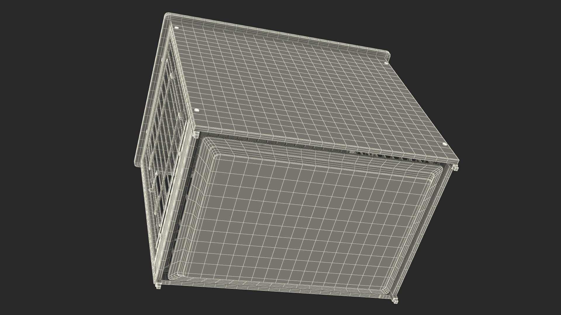 3D Wooden Crate with Metal Grid for Pets - TurboSquid 2162295