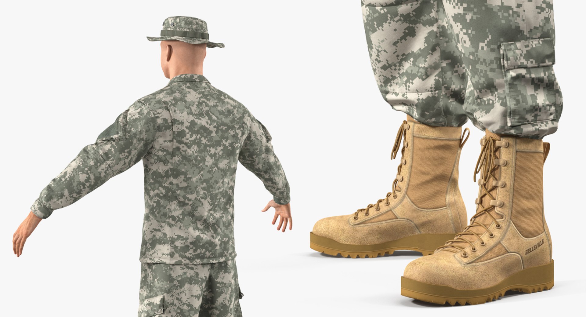 Army Soldier Camo T-pose 3D Model - TurboSquid 1521296