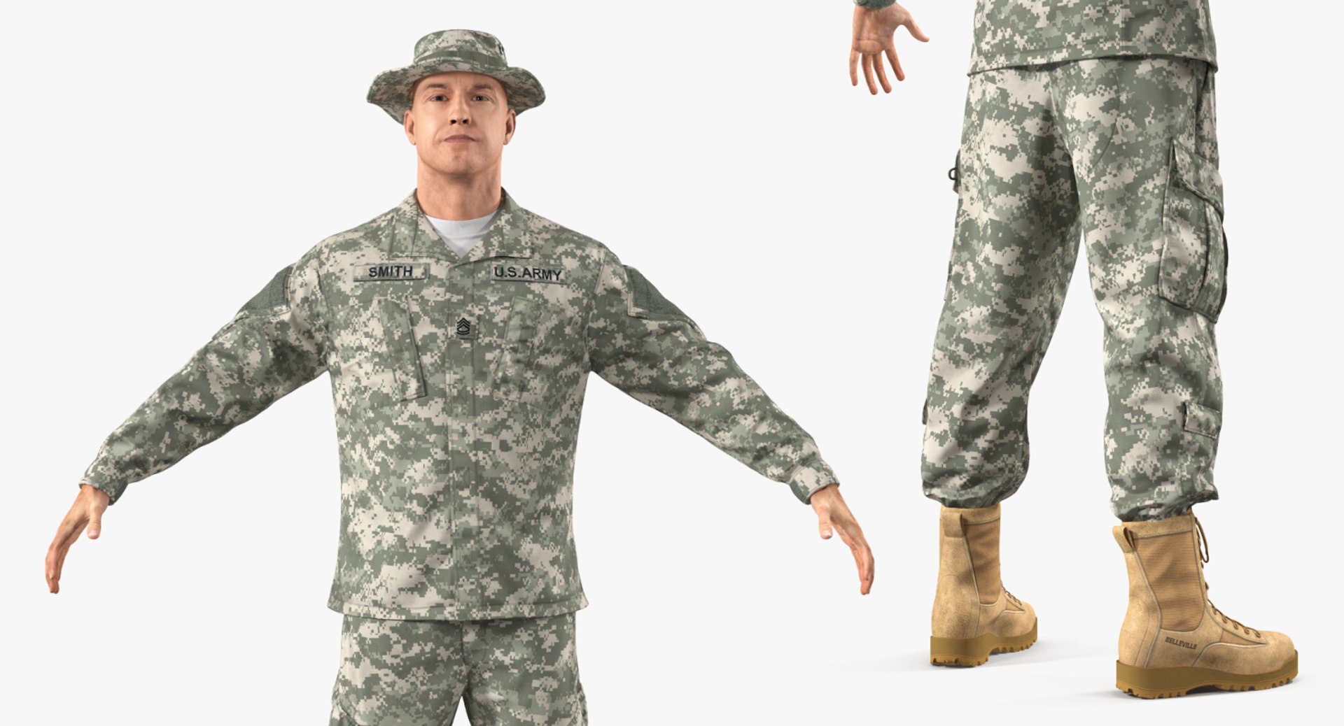 Army Soldier Camo T-pose 3D Model - TurboSquid 1521296