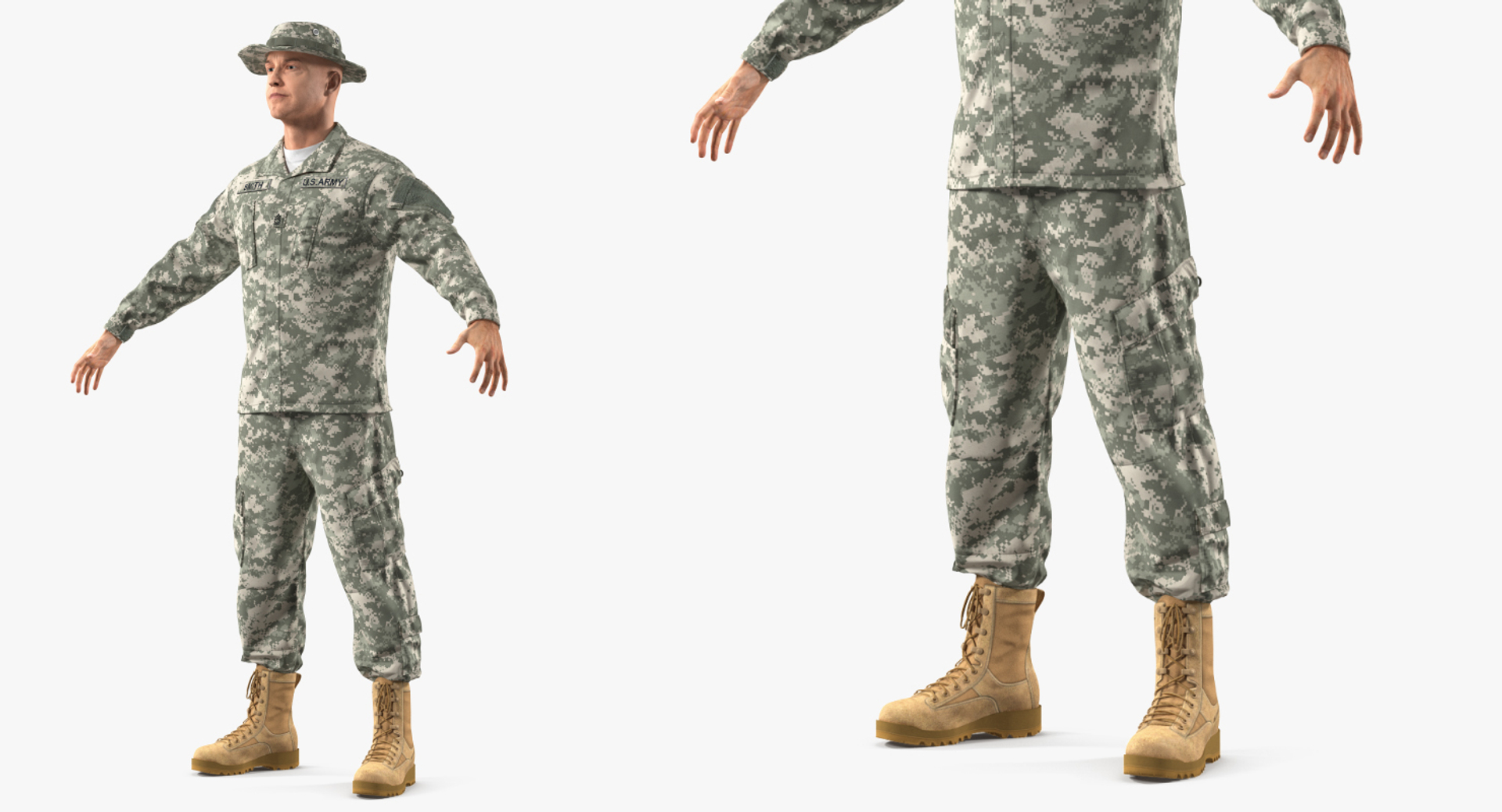 Army Soldier Camo T-pose 3D Model - TurboSquid 1521296