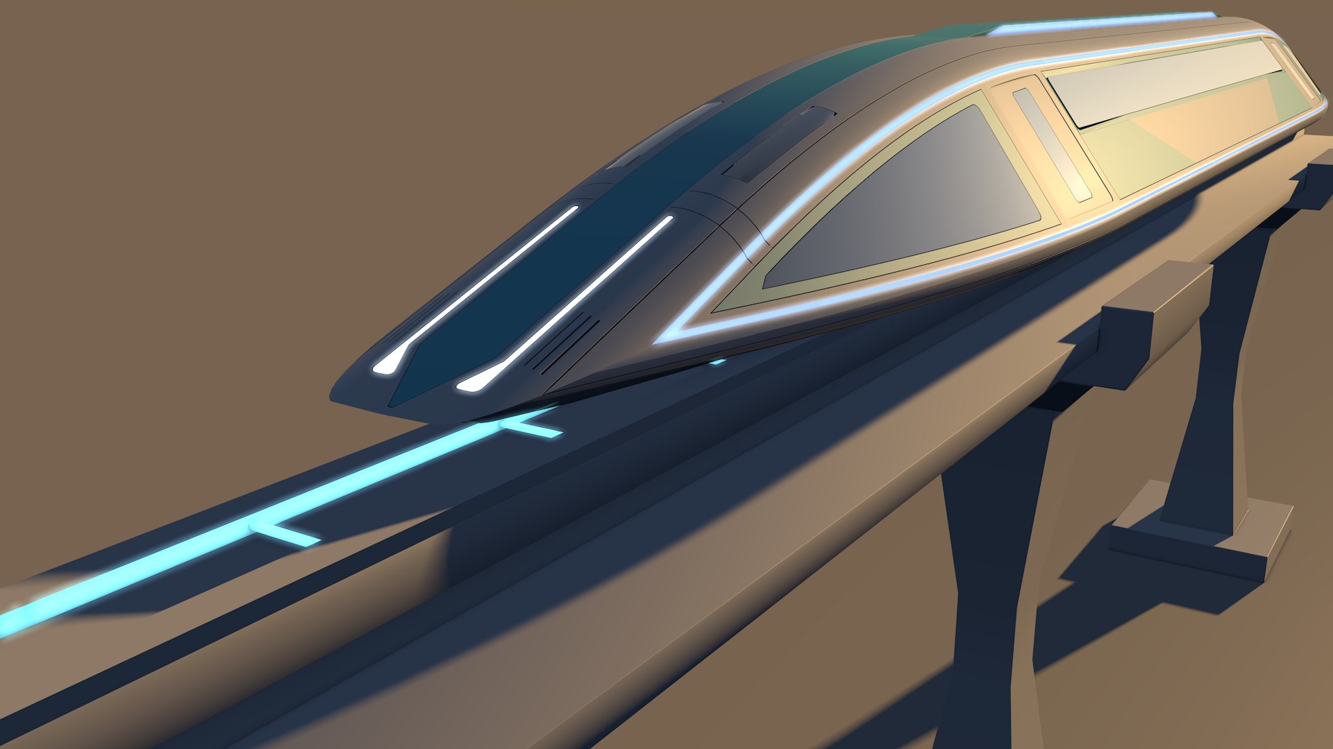 Sci Fi Monorail Train 3D Model - TurboSquid 2293895