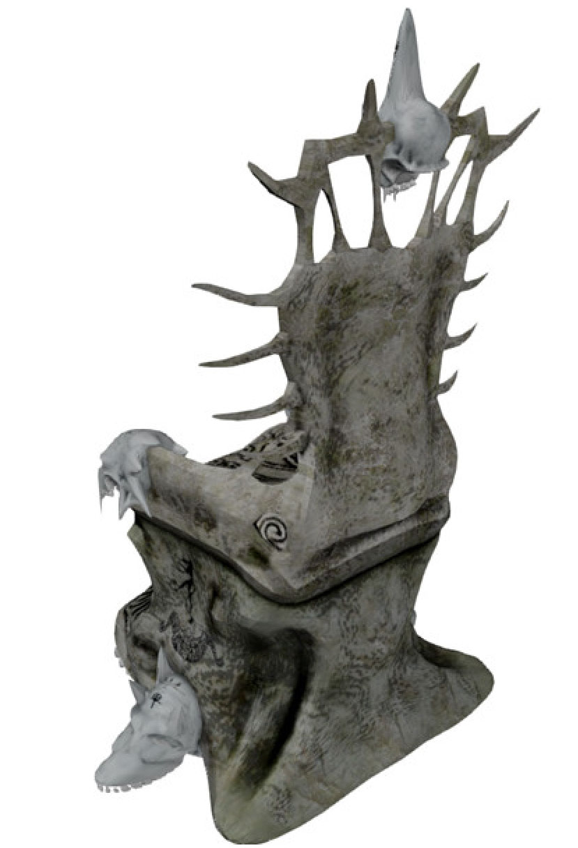 3d model skull throne fantasy
